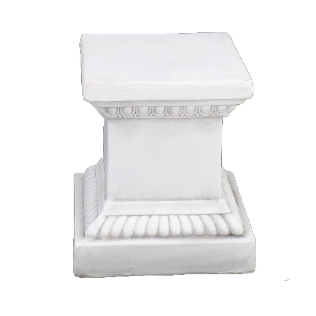 Plinth Square Low 36cm White Stone Effect