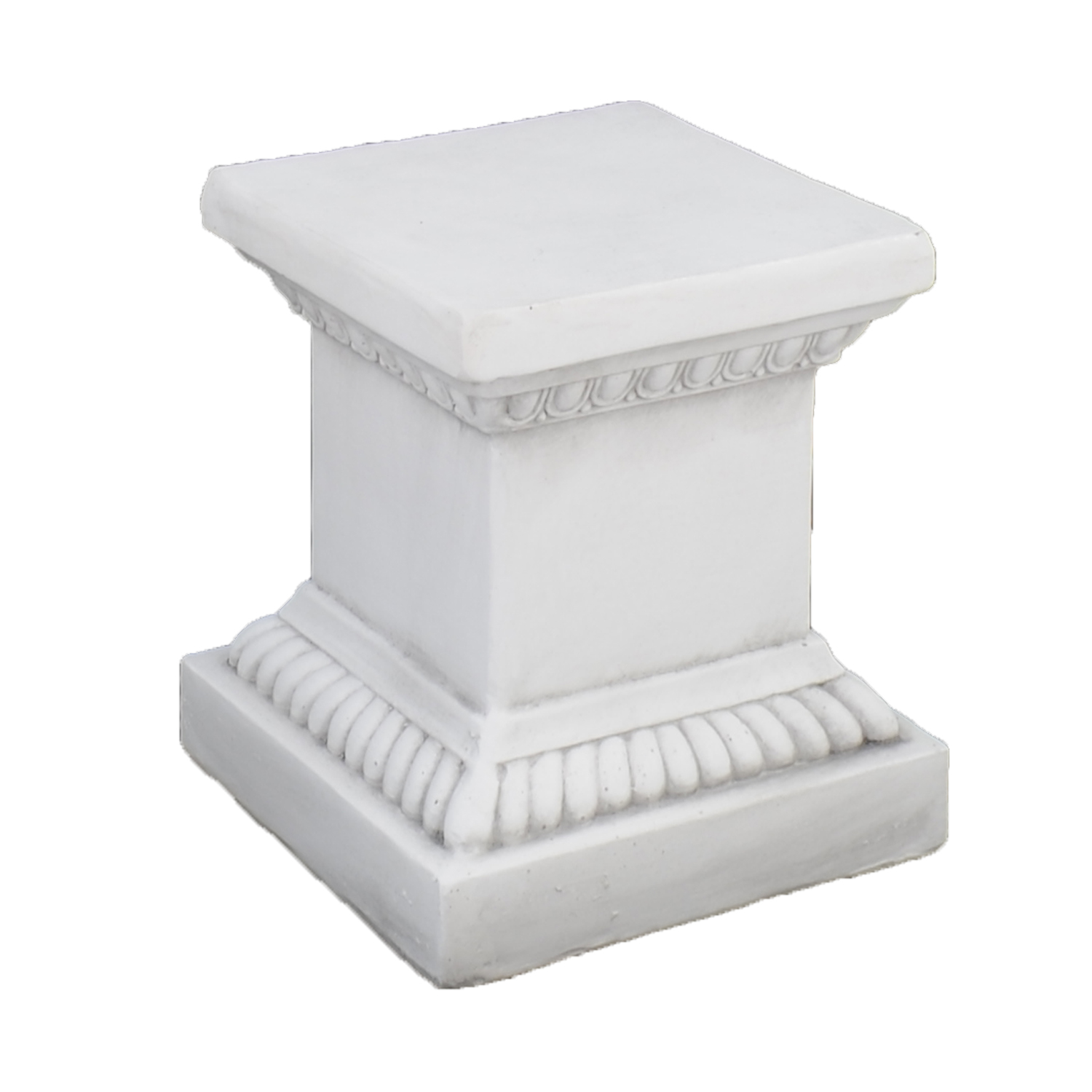 Plinth Square Low 36cm White Stone Effect