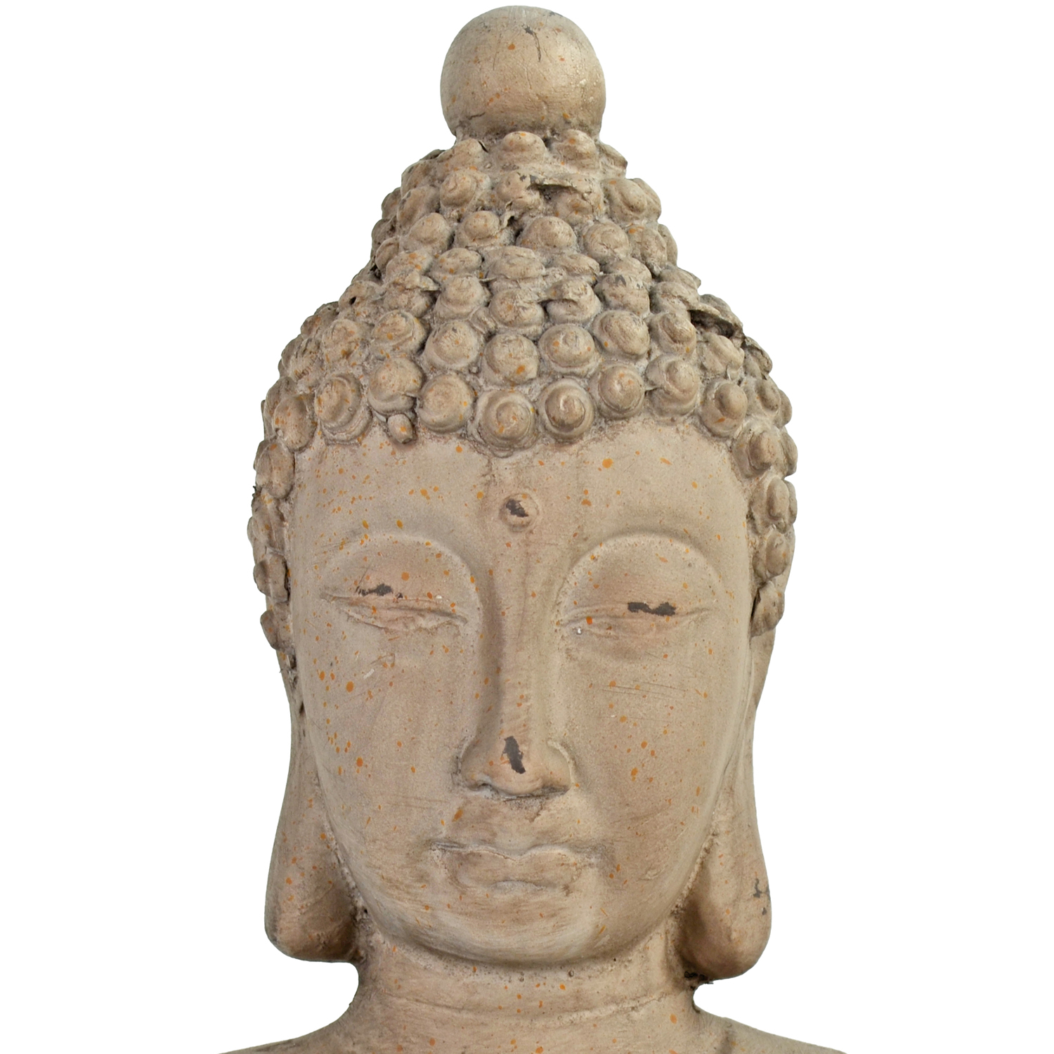 Buddha Crouching 37Cm Weathered Stone Effect